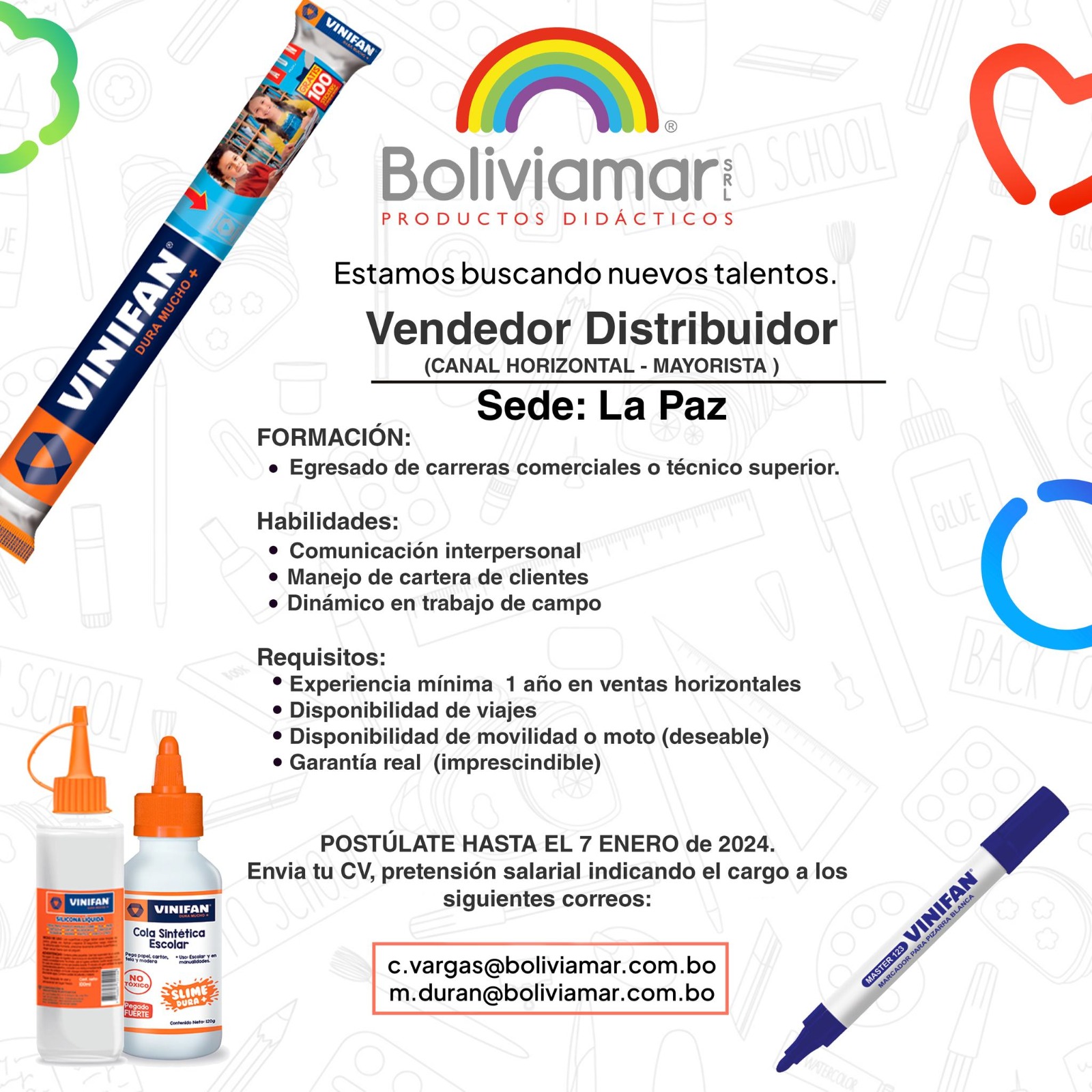VENDEDOR DISTRIBUIDOR | Trabajando Bolivia